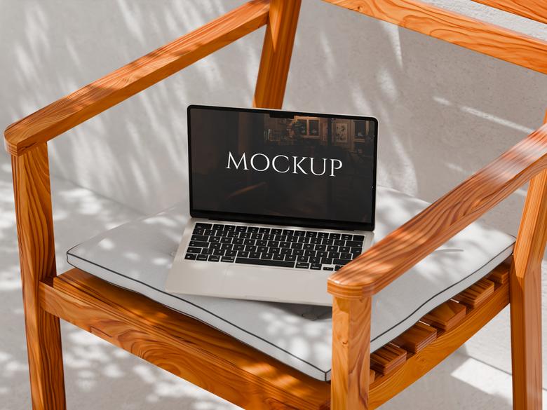 MacBook on Outdoor Chair Lifestyle